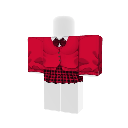red academia school girl uniform roblox anime - Skin for Roblox by ...