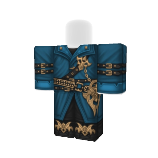 Blue coat with belts and gold details - Skin for Roblox by ArtBuff