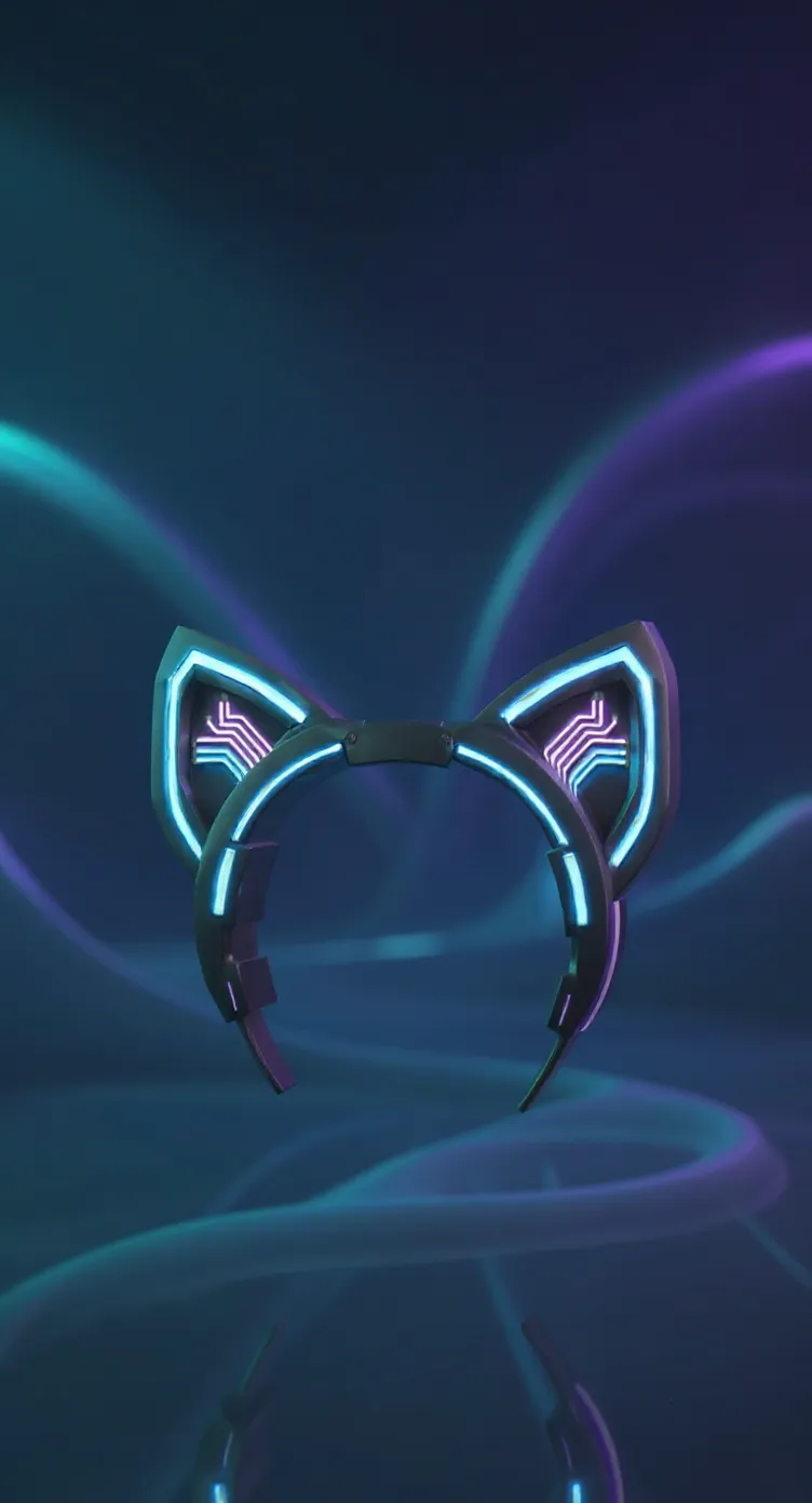 Neon Cyber Ears - Clothes for Roblox 3D by lowkey