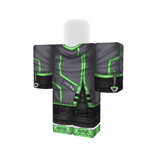 Grey costume with green stripes - Skin for Roblox by ArtBuff