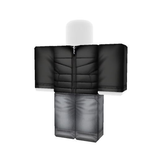 black winter jacket with black zip - Skin for Roblox by Customuse AI