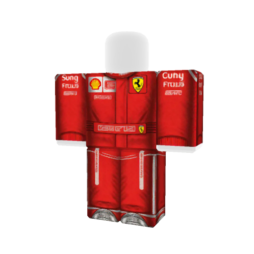 Red Formula 1 racing suit with sponsor logos and h - Skin for Roblox by ...