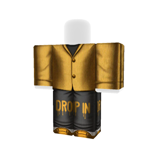 a cool golden jacket with jeans that say drip in p - Skin for Roblox by ...