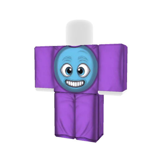 A round, cartoonish face with a light blue color a - Skin for Roblox by ...