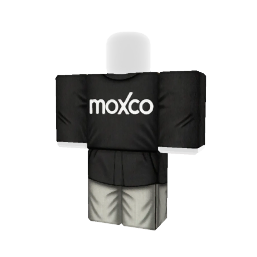 A short sleeve black shirt with words MoxCO - Skin for Roblox by Bay ...