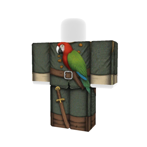 Pirate captain with parrot on his back and an old - Skin for Roblox by ...
