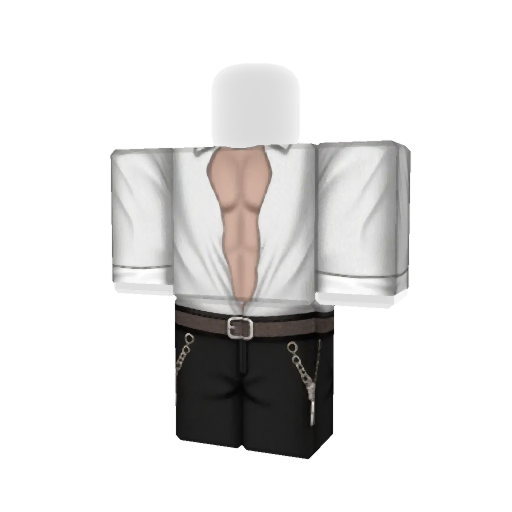 torn apart white shirt that is unbuttoned with bla - Skin for Roblox by ...