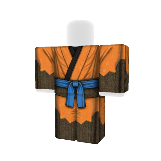 black - orange kimono with blue belt - Skin for Roblox by GamesBro Play