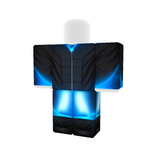 Blue fire with black headless and black hair - Skin for Roblox by ...