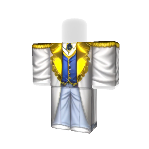 white regal clothes with gold cuffs, a long coat w - Skin for Roblox by ...