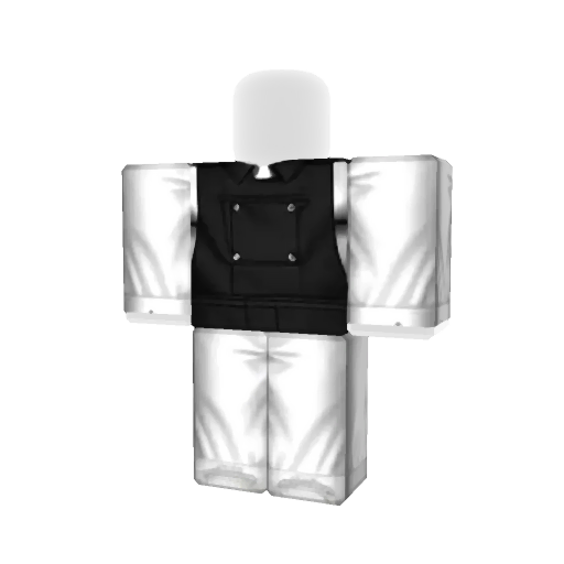 a white button up shirt with an oversized black ap - Skin for Roblox by ...