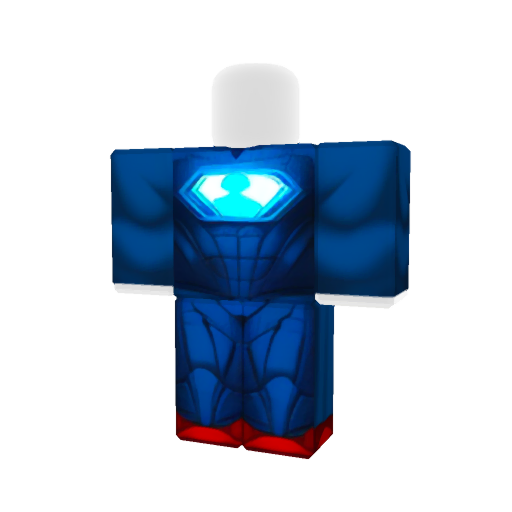 blue superhero with red strips | Customuse
