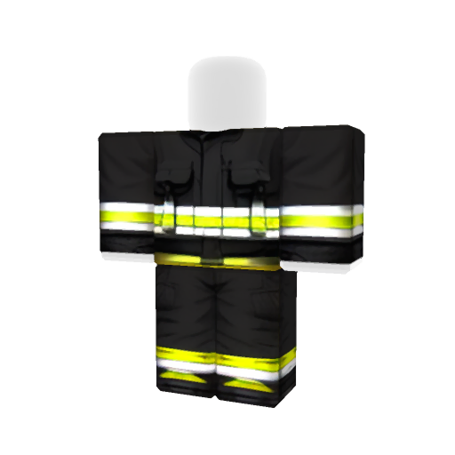 Realistic Firefighter black and yellow - Skin for Roblox by Zero