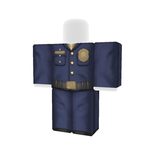 Police uniform with golden badge on the chest, bla - Skin for Roblox by Adam Obeid