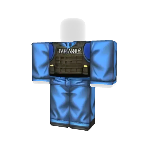 Blue army kit with a black bulletproof vest with t - Skin for Roblox by ...