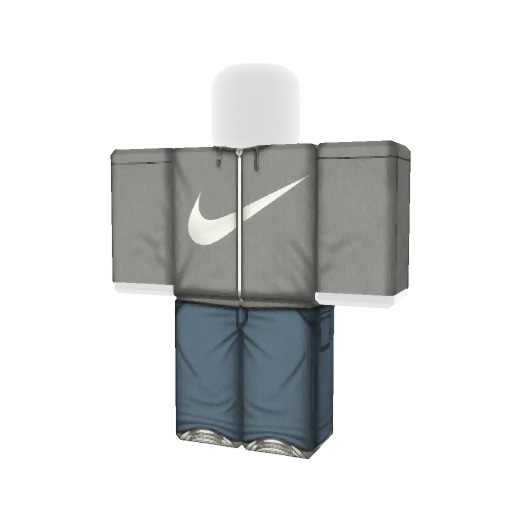 grey nike hoodie with white nike logo on the chest - Skin for Roblox by ...