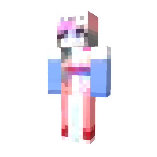 Dragon girl. She is covered with red and white flo - Skin for Minecraft ...