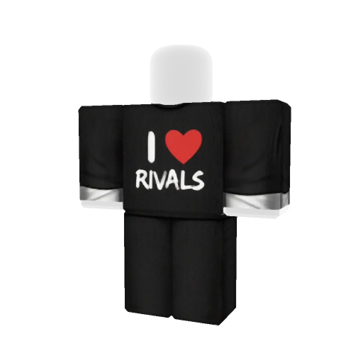 Black shirt with I love rivals - Skin for Roblox by Talia Hussein