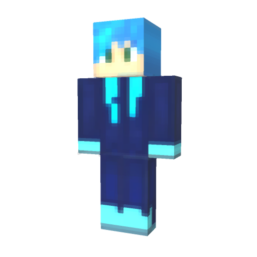 Blue hair male ghost - Skin for Minecraft by Jun